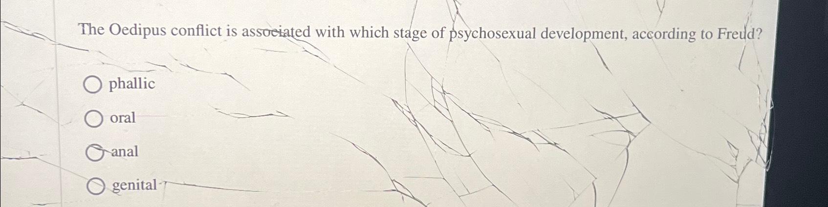Solved The Oedipus conflict is associated with which stage | Chegg.com