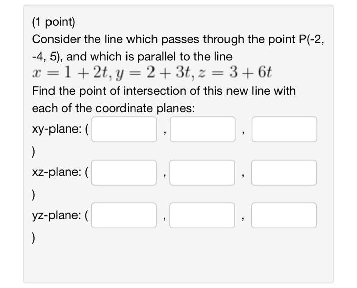 Solved ( 1 point) Determine whether the lines | Chegg.com