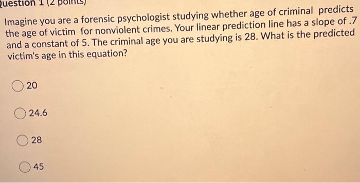 Solved Question Imagine you are a forensic psychologist | Chegg.com
