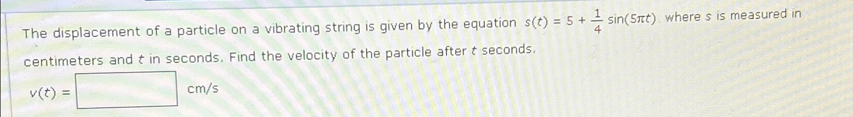 Solved The displacement of a particle on a vibrating string | Chegg.com