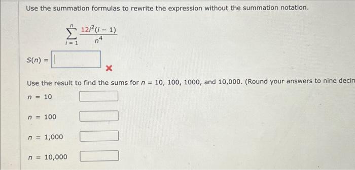 Solved Use the summation formulas to rewrite the expression | Chegg.com