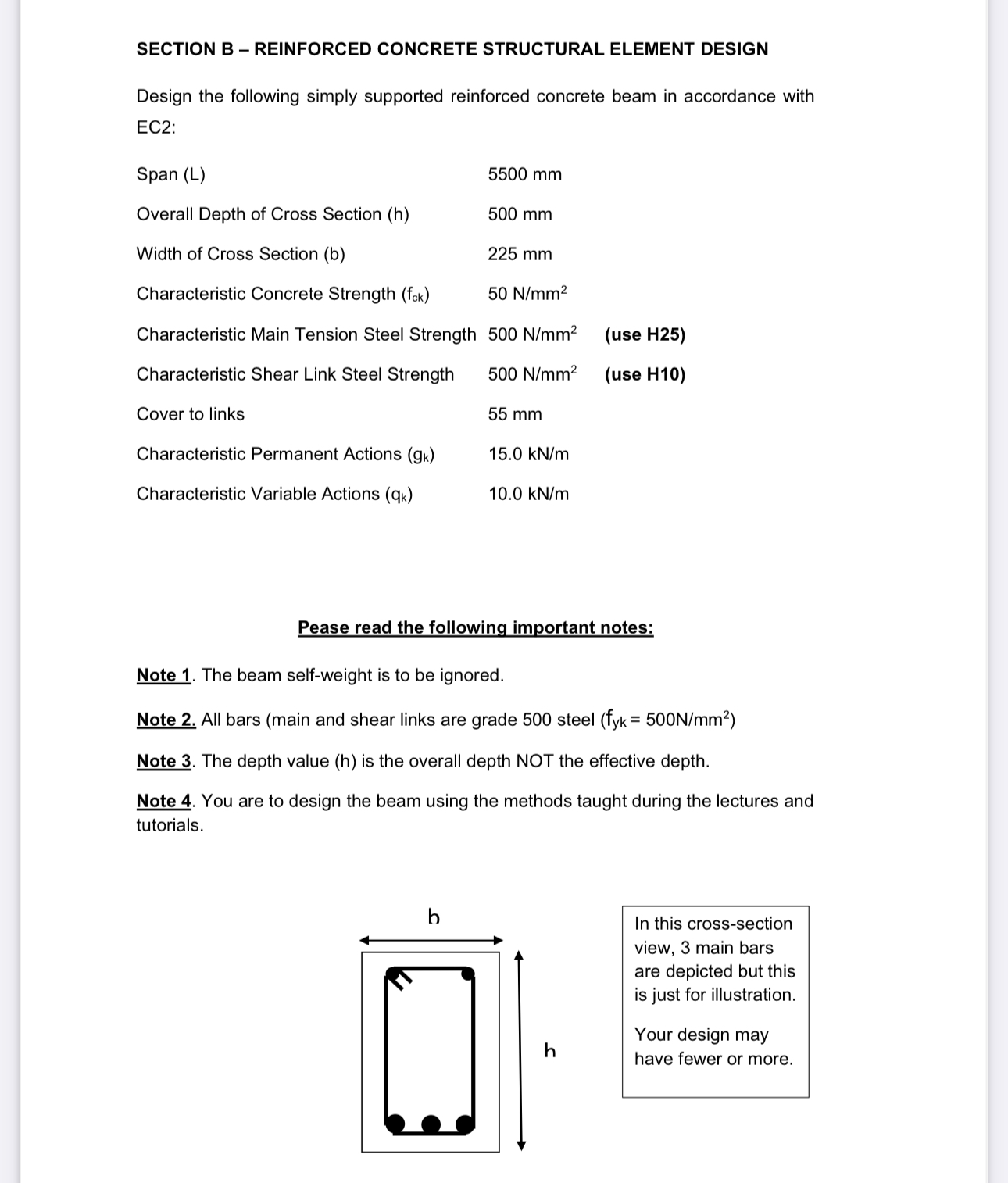 Solved SECTION B - ﻿REINFORCED CONCRETE STRUCTURAL ELEMENT | Chegg.com