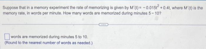 Solved Suppose that in a memory experiment the rate of | Chegg.com