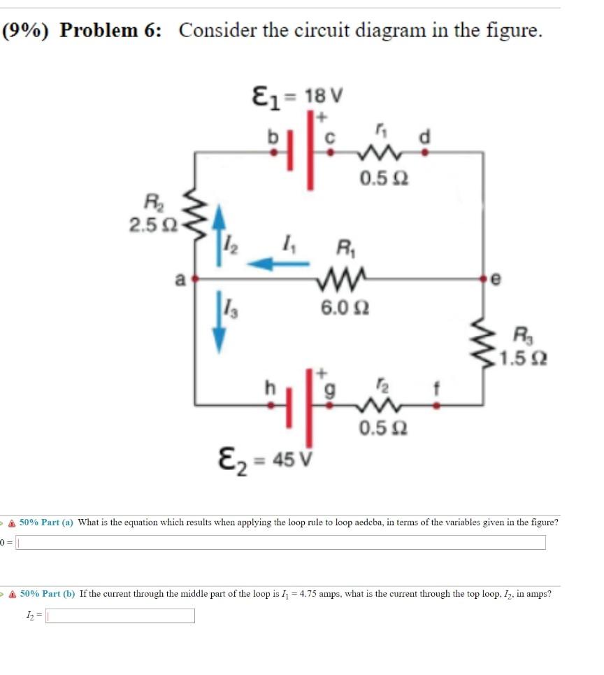 Solved (9\%) Problem 6: Consider the circuit diagram in the | Chegg.com Solved (9\%) Problem 6: Consider the circuit diagram in the | Chegg.com