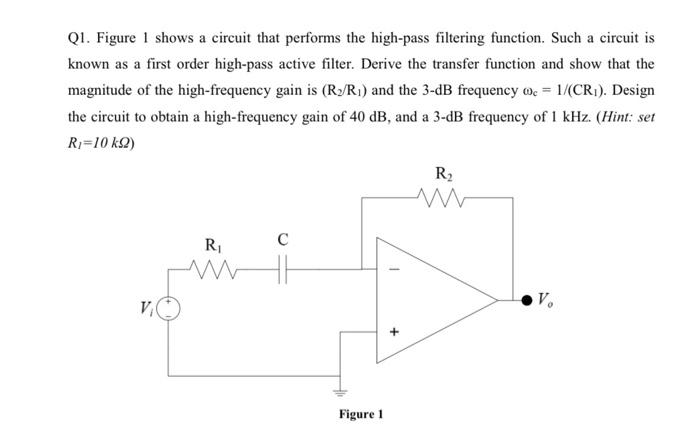 Solved Q1. Figure 1 shows a circuit that performs the | Chegg.com