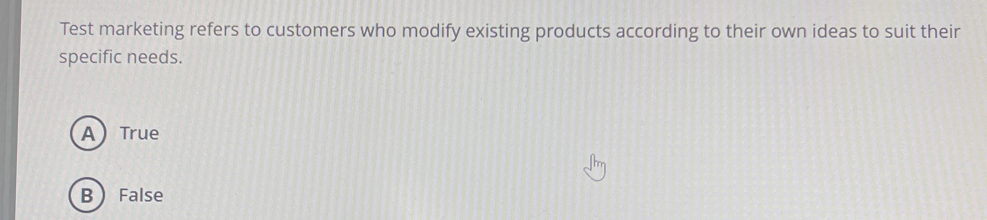 Solved Test marketing refers to customers who modify | Chegg.com