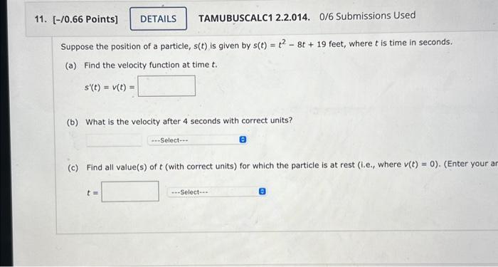 Solved Suppose the position of a particle, s(t) is given by | Chegg.com