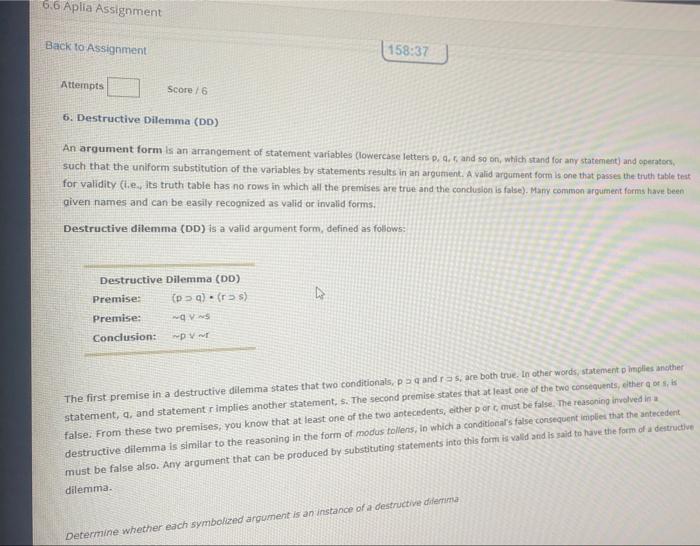 Solved 6.6 Aplia Assignment Back to Assignment 158:37 | Chegg.com