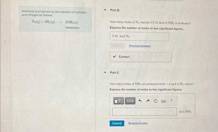 Solved Ammonia is produced by the reaction of hydrogen and | Chegg.com