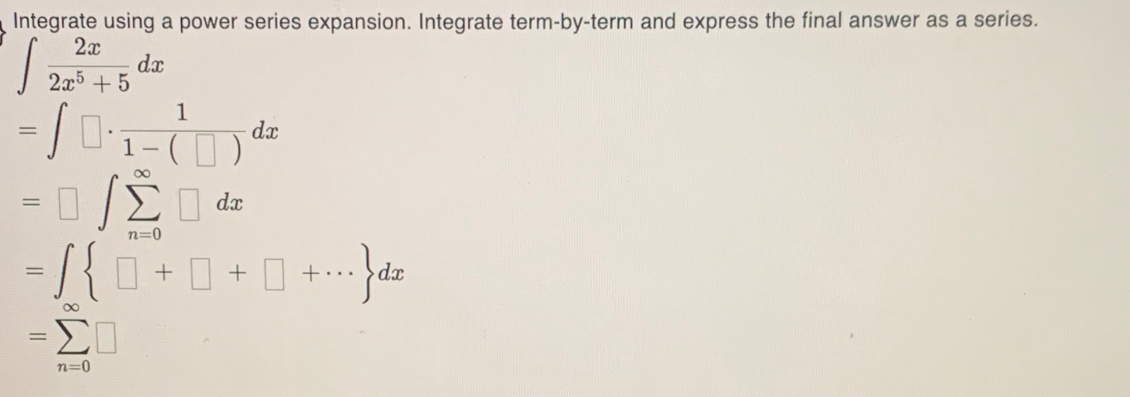 Solved Integrate using a power series expansion. Integrate | Chegg.com