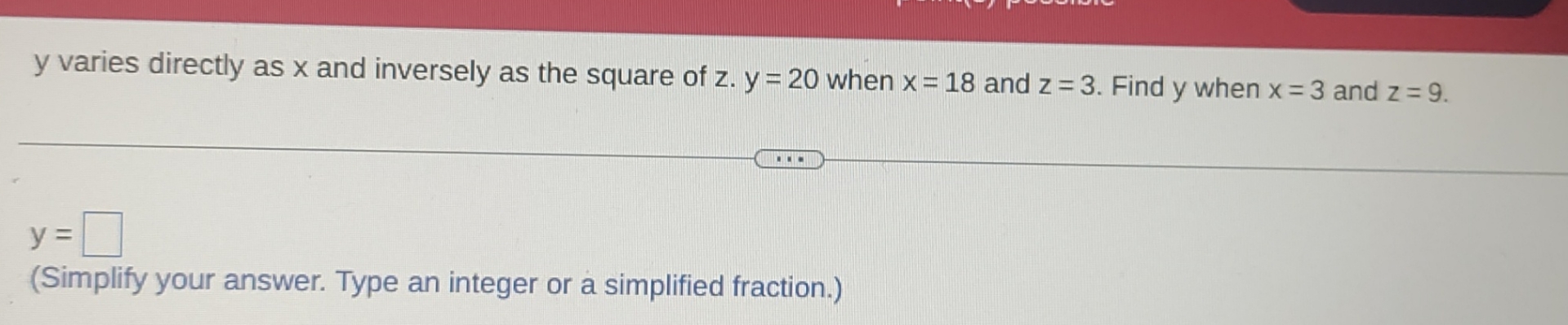 Solved y ﻿varies directly as x ﻿and inversely as the square | Chegg.com