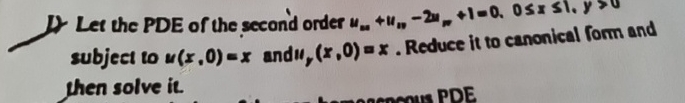 Solved Let the PDE of the second order | Chegg.com