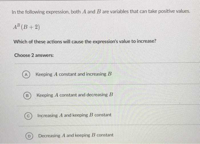 Solved In the following expression, both A and B are | Chegg.com