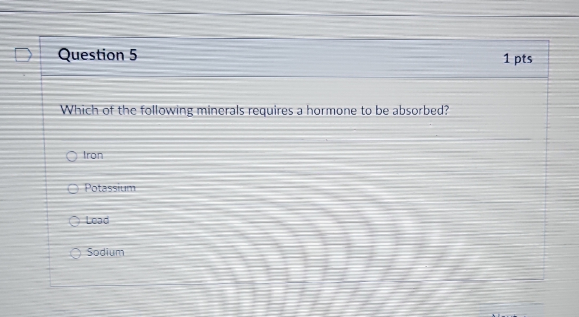 Solved Question 51 ptsWhich of the following minerals | Chegg.com Solved Question 51 ptsWhich of the following minerals | Chegg.com