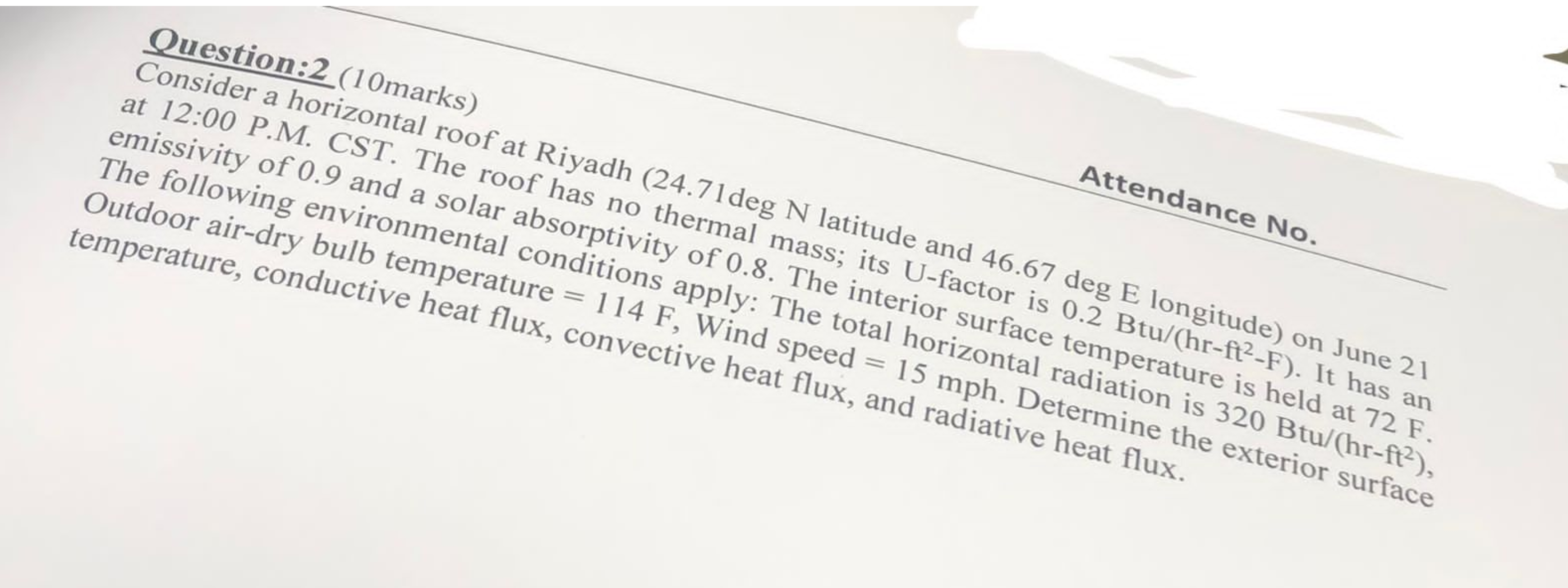 Solved Attendance No.Question:2 (10 ﻿marks)Consider a | Chegg.com