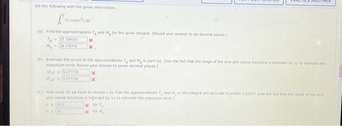 Solved Do the following with the given information. | Chegg.com
