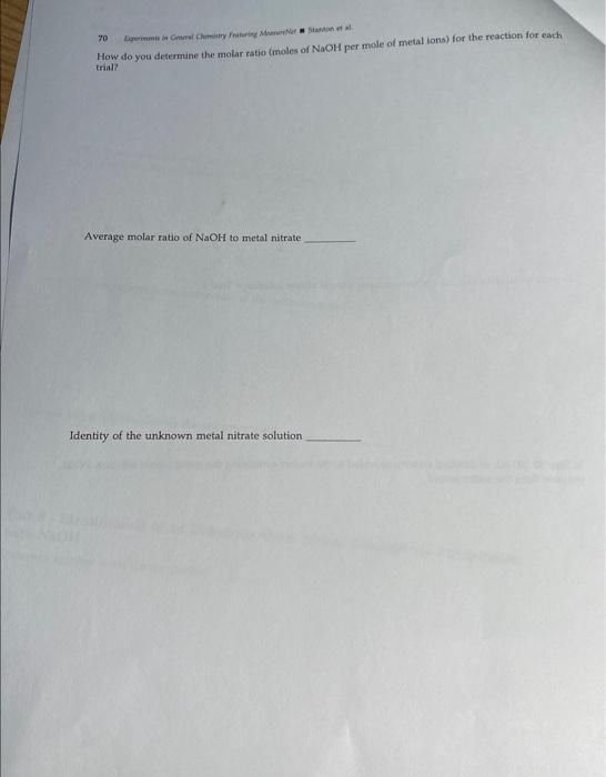 Lab Report Part A - Identification of an Unknown | Chegg.com