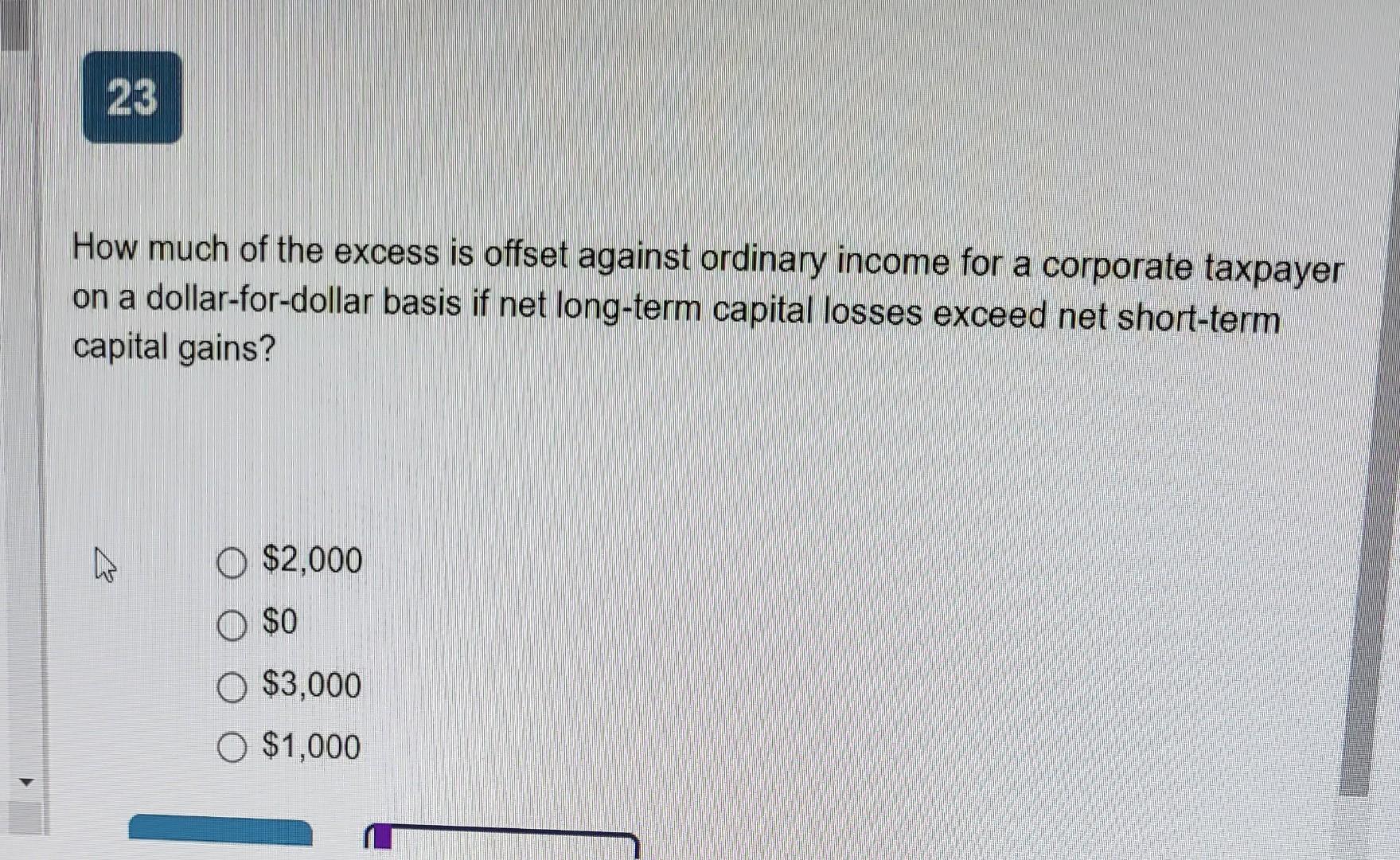 Solved 23 How much of the excess is offset against ordinary | Chegg.com