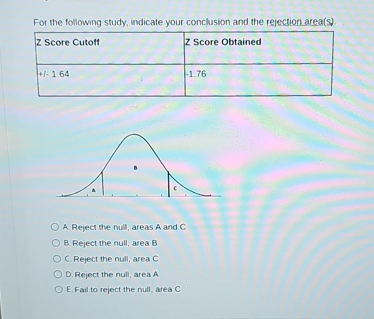 Solved For the following study, indicate your conclusion and | Chegg.com