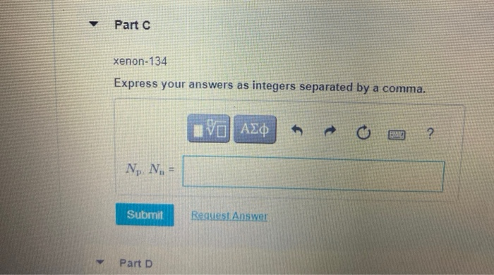 Solved in Part A lithium-7 Express your answers as integers | Chegg.com
