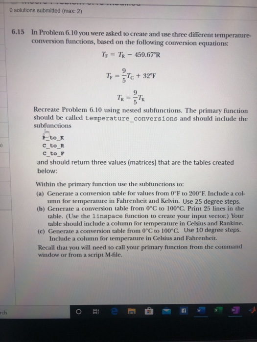 Solved O solutions submitted (max: 2) 6.15 In Problem 6.10 | Chegg.com