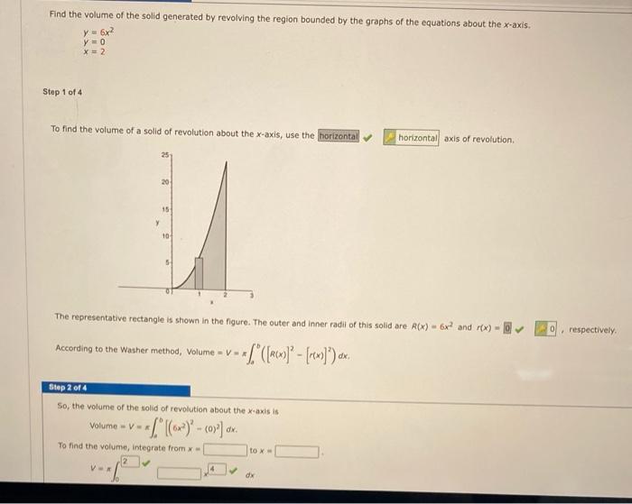 Solved To find the volume of a solid of revolution about the | Chegg.com