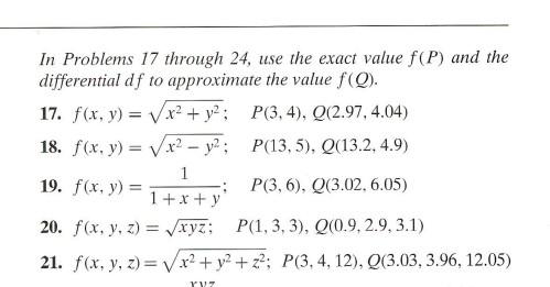 Solved In Problems 17 through 24, use the exact value f(P) | Chegg.com