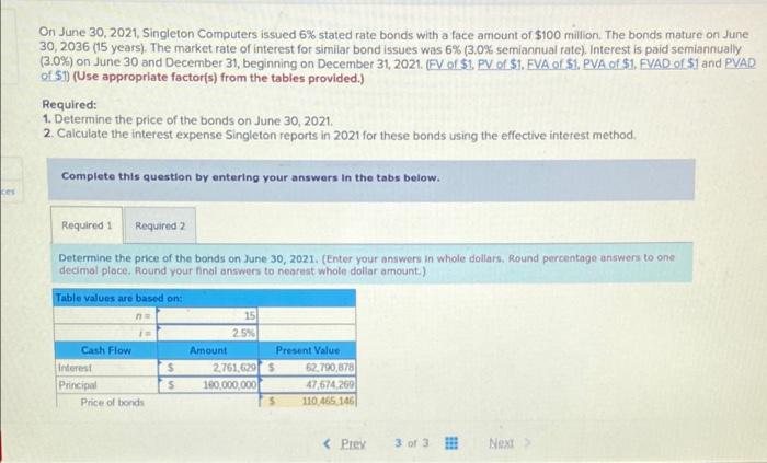 Solved On June 30, 2021. Singleton Computers issued 5% | Chegg.com