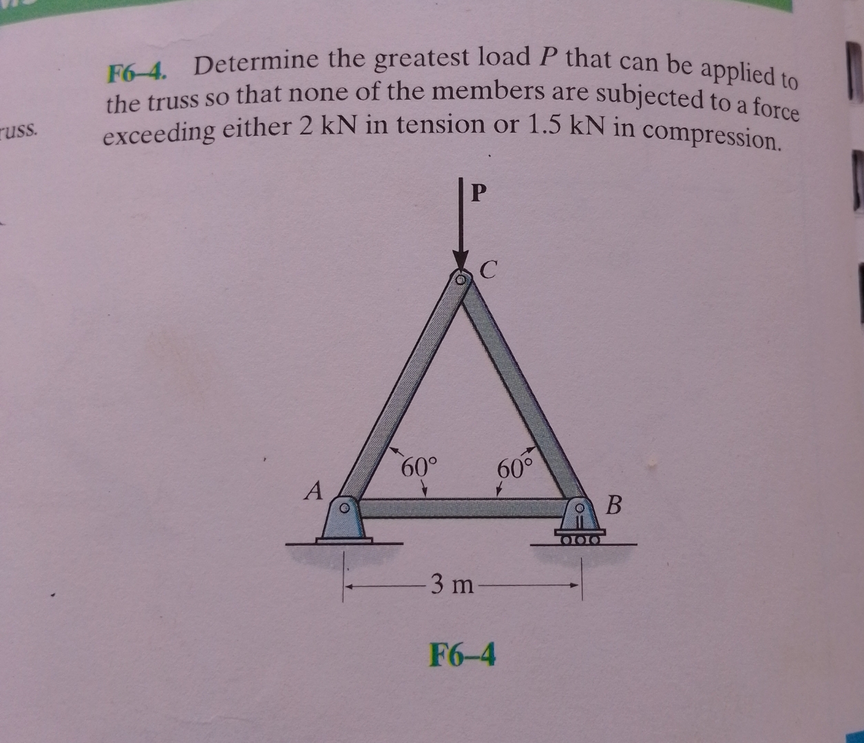 F6 4 ﻿determine The Greatest Load P ﻿that Can Be