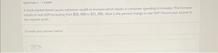 Solved A stock market boom causes consumer wealth to | Chegg.com