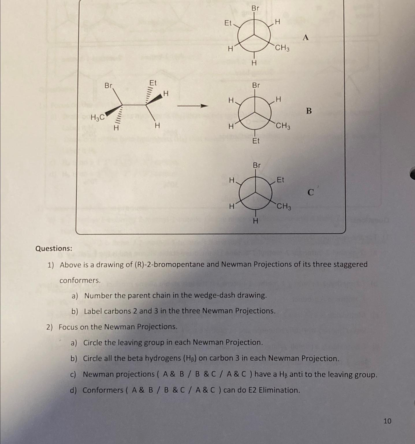 BCQuestions:Above is a drawing of (R)-2-bromopentane | Chegg.com