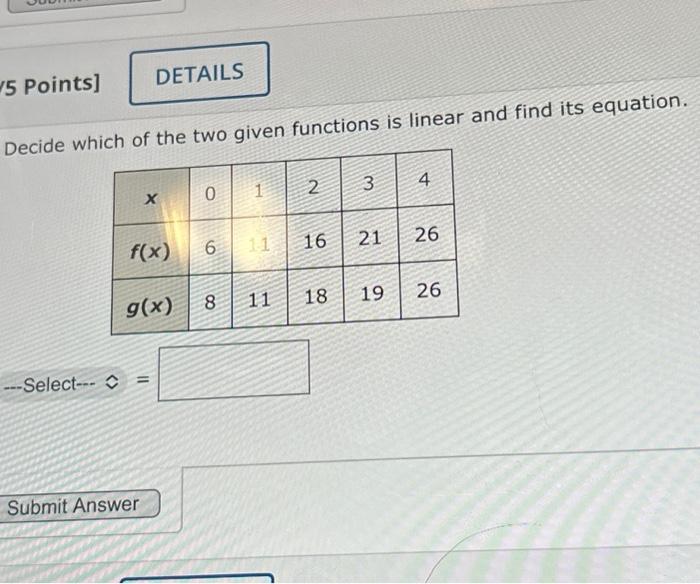 Solved Decide which of the two given functions is linear and | Chegg.com