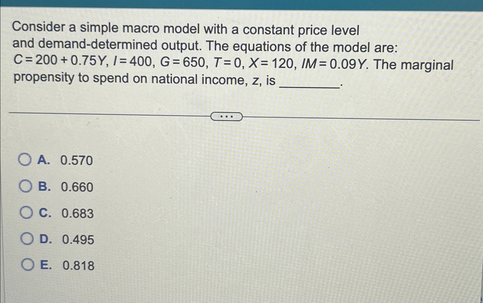 Solved Consider a simple macro model with a constant price | Chegg.com