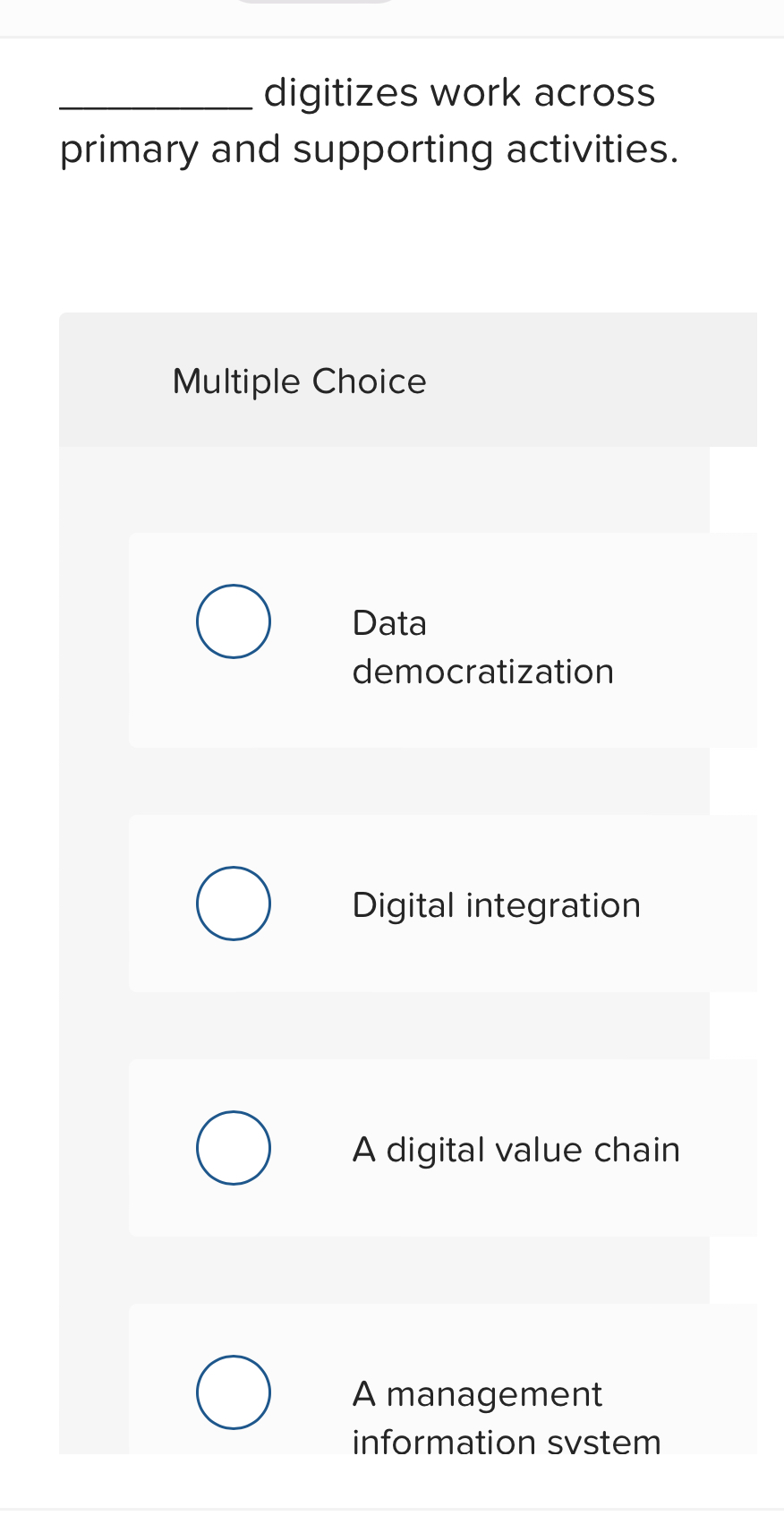 Solved digitizes work across primary and supporting | Chegg.com