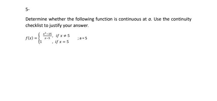 Solved 5- Determine whether the following function is | Chegg.com