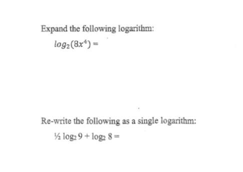 Solved Expand the following logarithm: logz(8x*) = Re-write | Chegg.com
