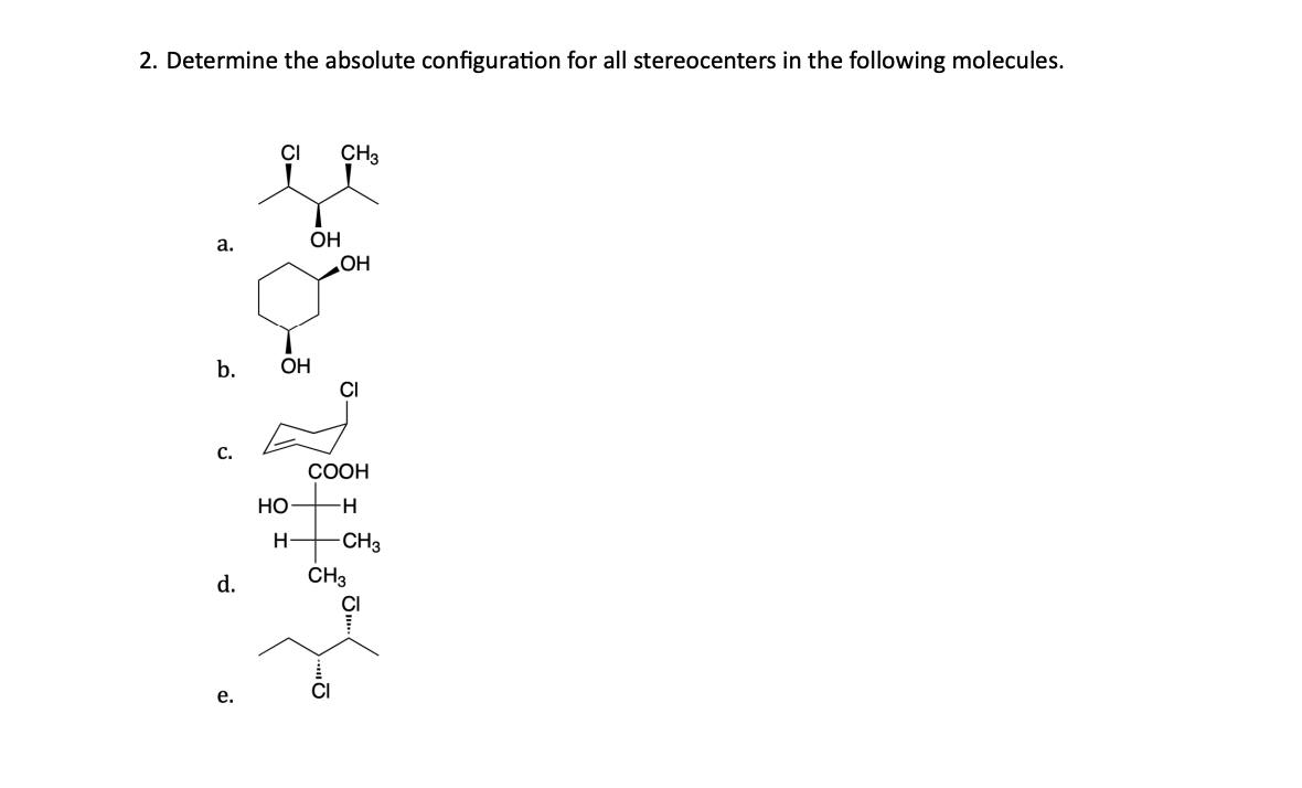 Solved Determine the absolute configuration for all | Chegg.com