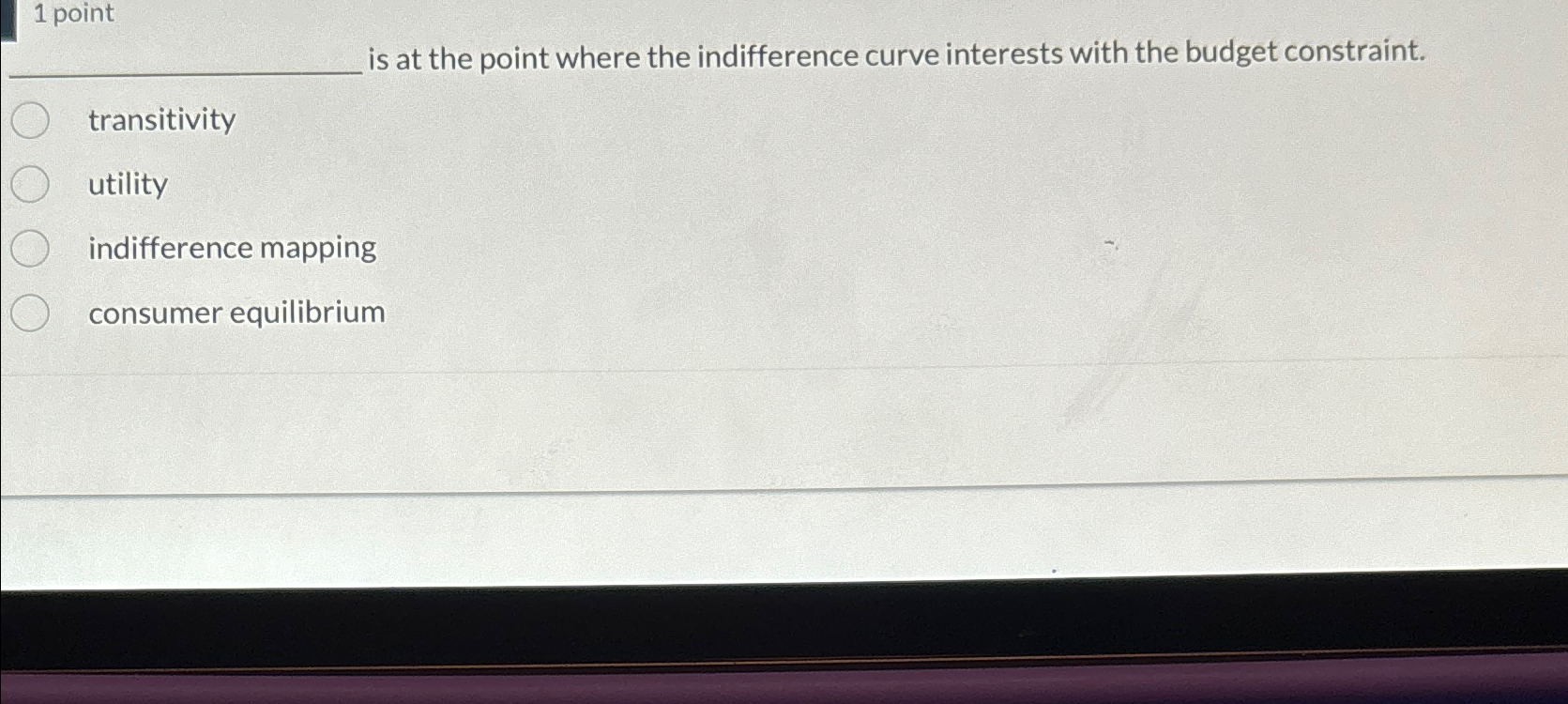 Solved 1 ﻿nointis at the point where the indifference curve | Chegg.com