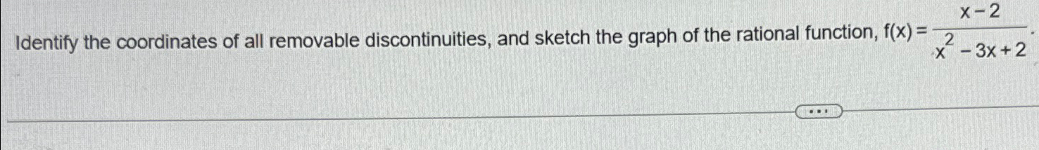 Solved Identify the coordinates of all removable | Chegg.com