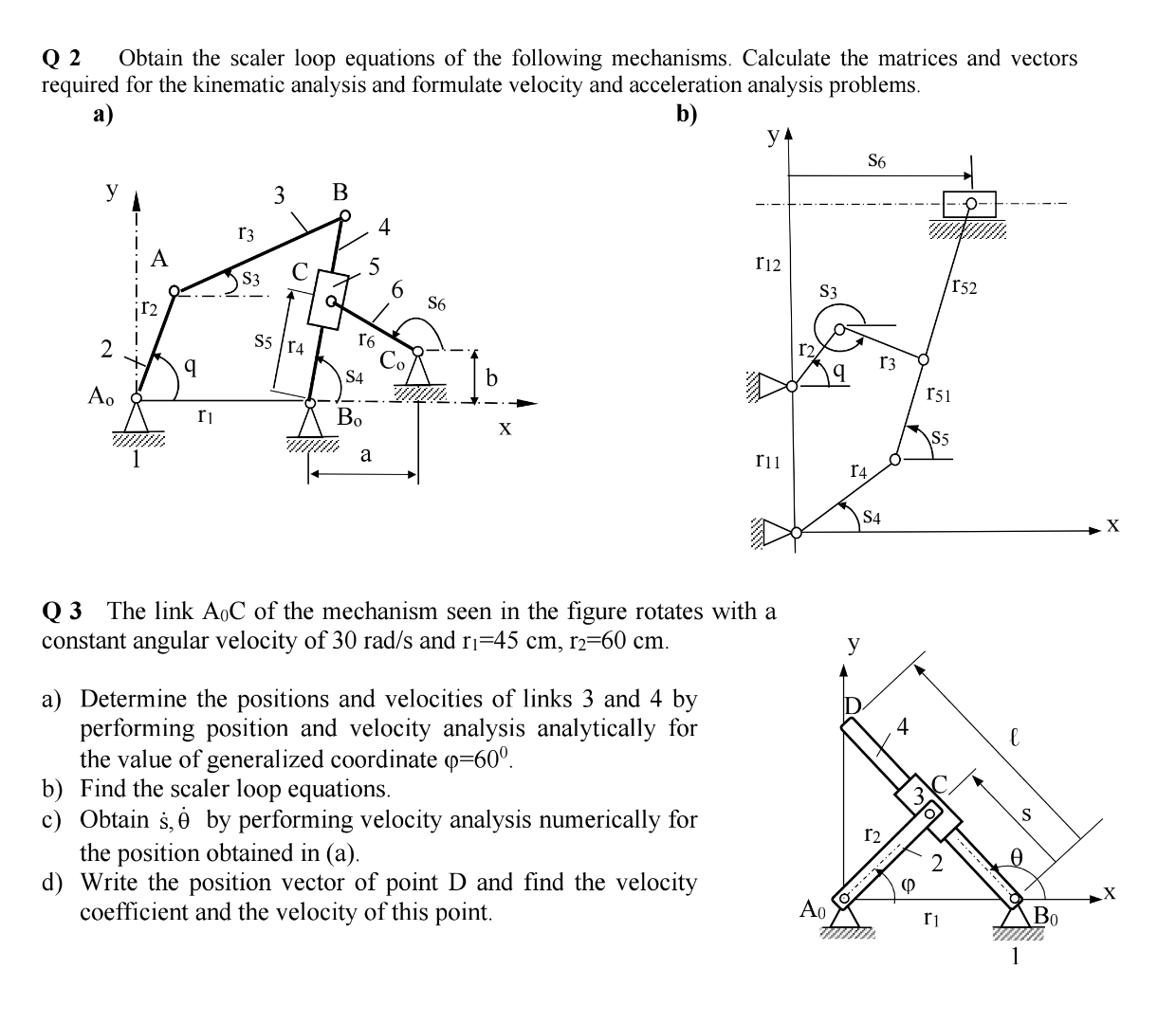 Solved Q 2 Obtain the scaler loop equations of the following | Chegg.com