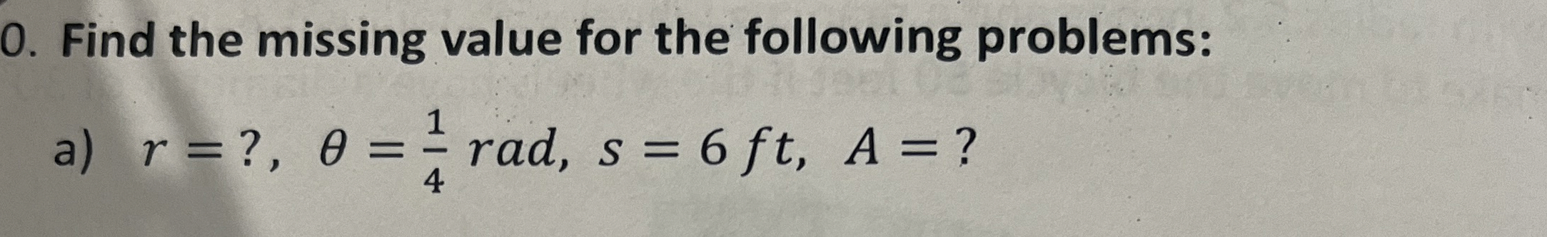 Solved 0 . ﻿Find the missing value for the following | Chegg.com