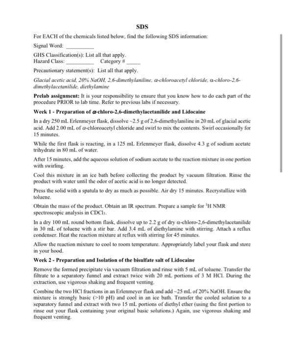 Pre-Lab Questions (write out answers in your lab | Chegg.com