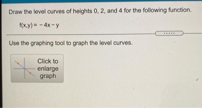 Solved Draw the level curves of heights 0, 2, and 4 for the | Chegg.com