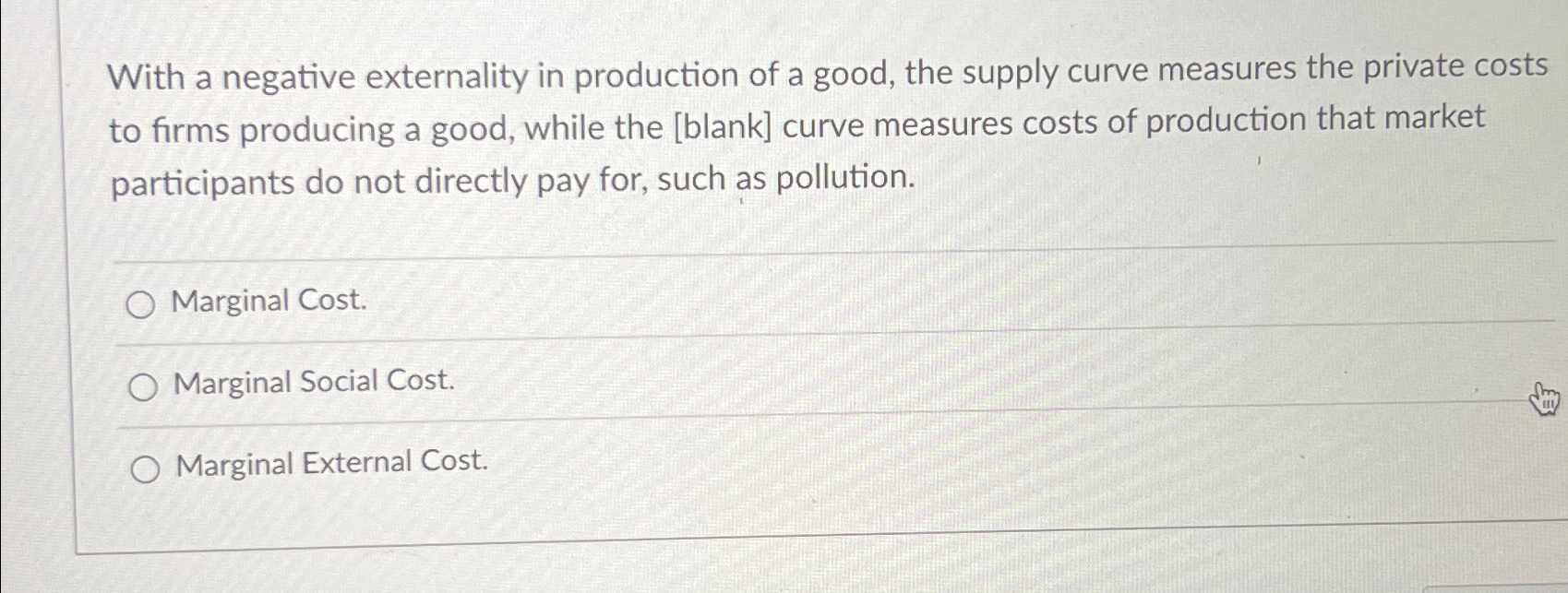 Solved With a negative externality in production of a good, | Chegg.com