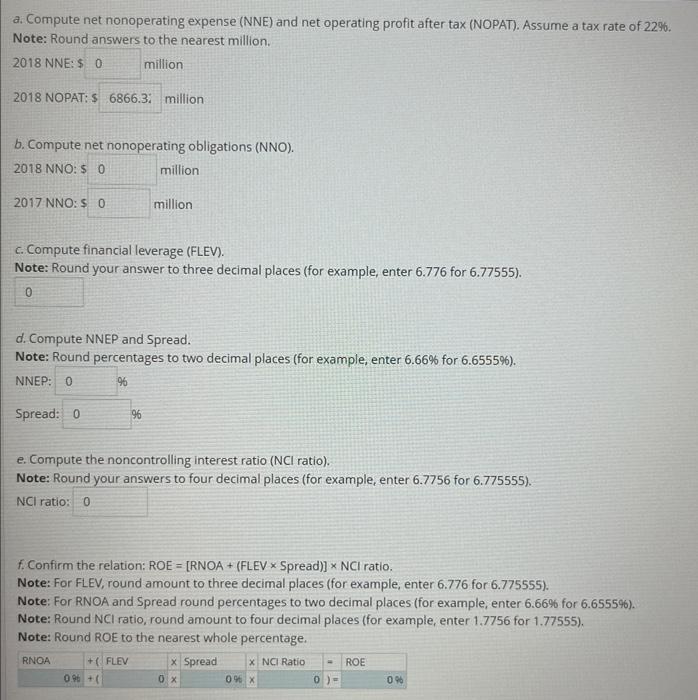 Solved Direct Computation of Nonoperating Return Balance | Chegg.com