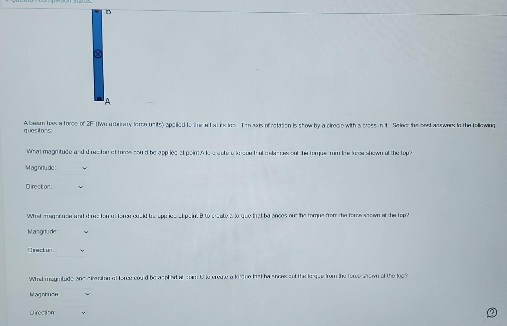 Solved A beam has a force of 2 F (two arbitrary force units) | Chegg.com