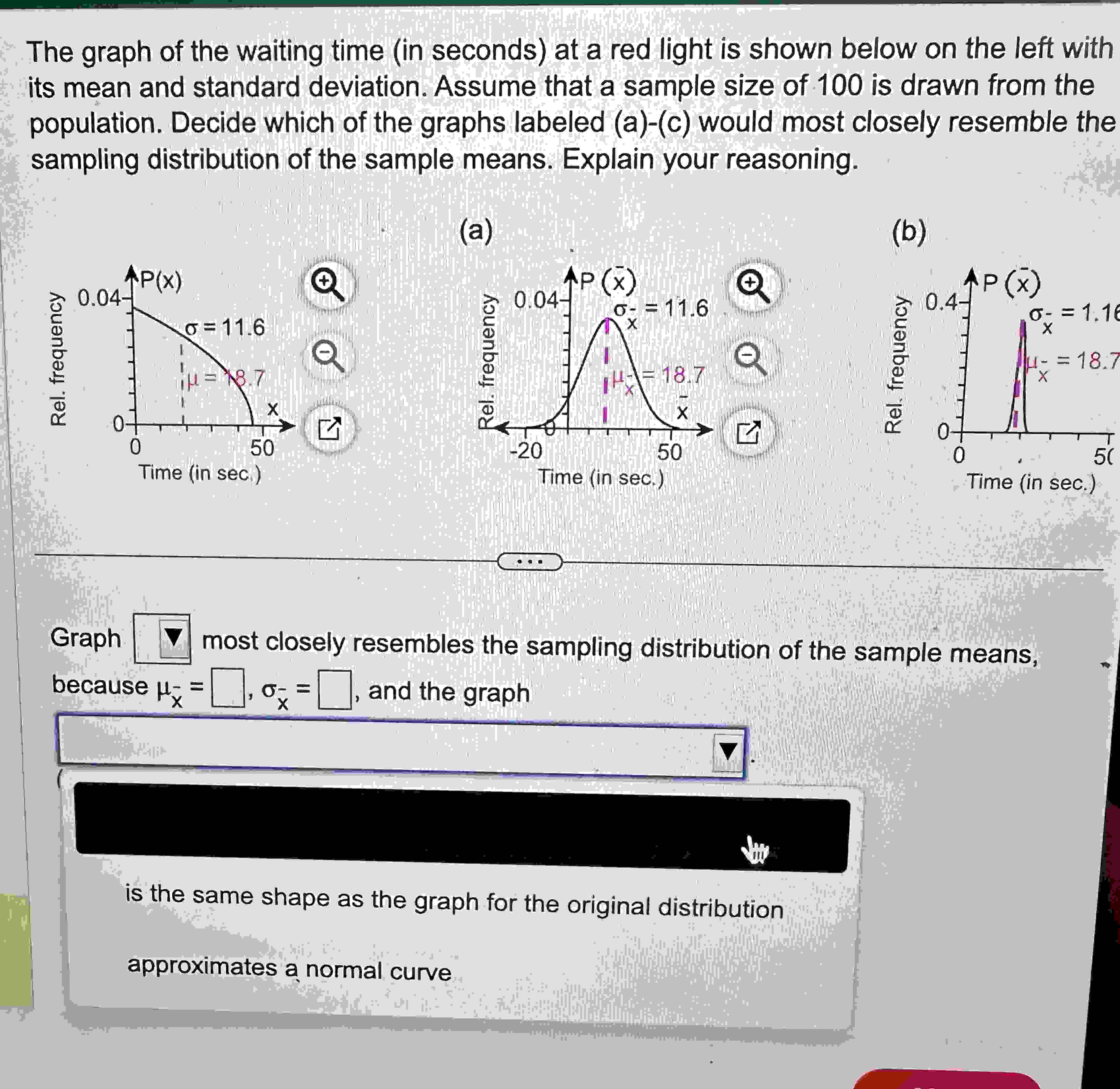The graph of the waiting time (in seconds) ﻿at a red | Chegg.com
