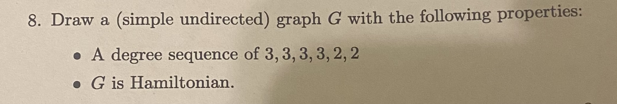 Solved Draw a (simple undirected) ﻿graph G ﻿with the | Chegg.com