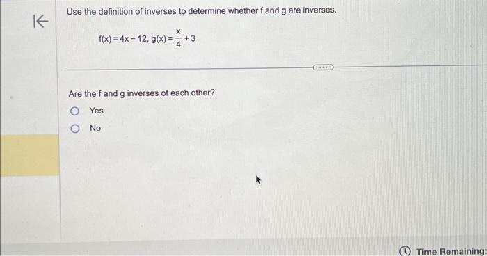 Solved Use the definition of inverses to determine whether f | Chegg.com