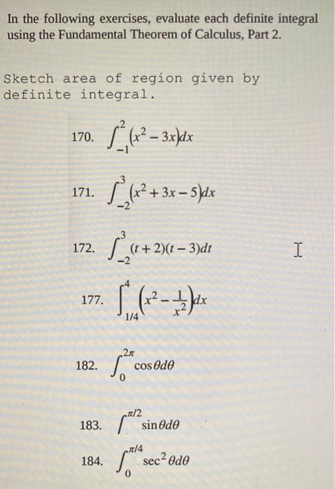 Solved In the following exercises, evaluate each definite | Chegg.com